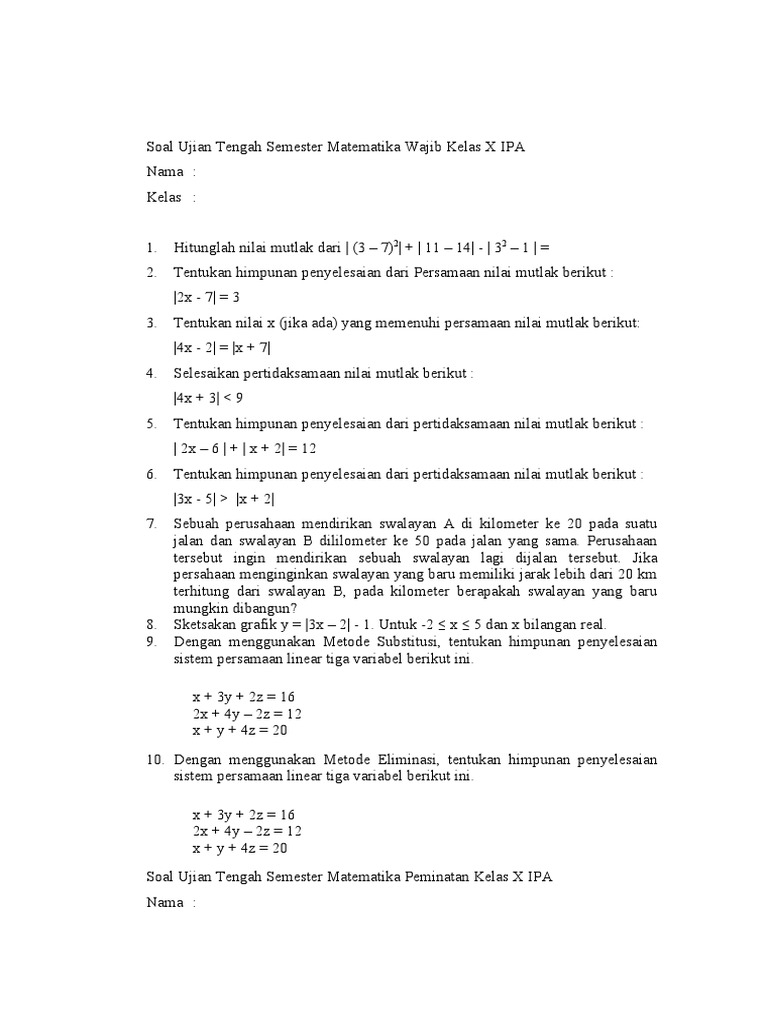 Soal UTS Ganjil Baru | PDF | Metode & Bahan Ajar