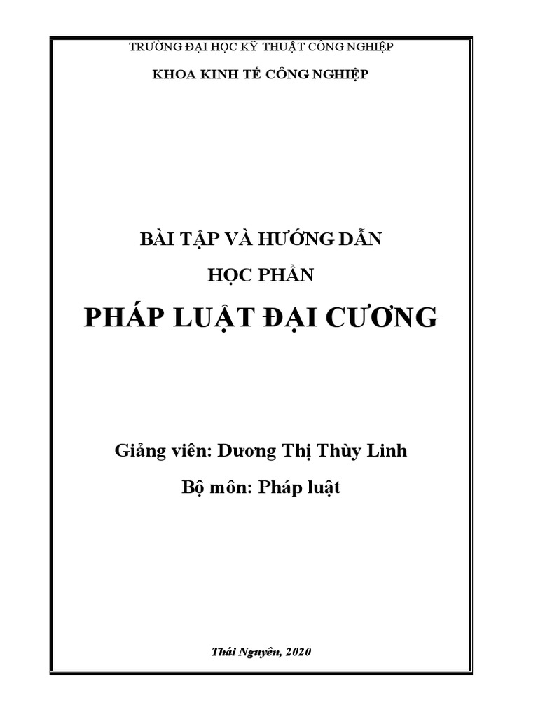 Bai Tap Phap Luat Dai Cuong - GV Duong Thuy Linh | PDF