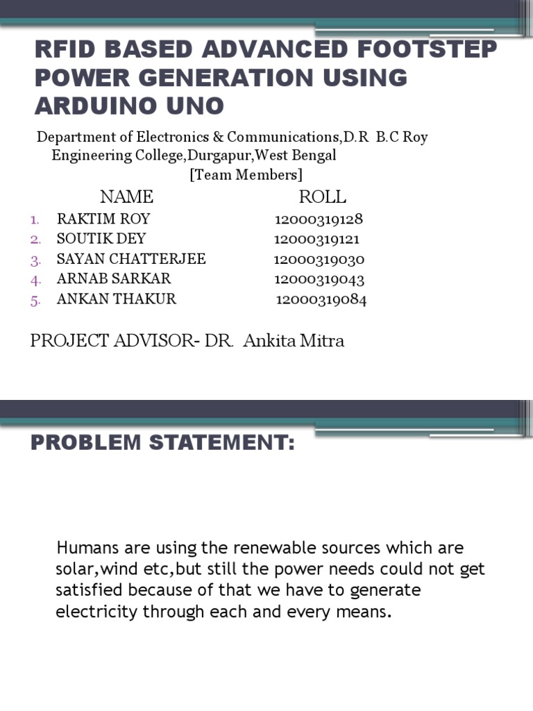 Rfid Based Advanced Footstep Power Generation Using Arduino | PDF ...