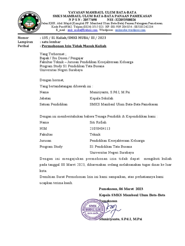 Surat Izin | PDF