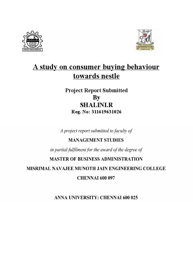 Nestle Project | PDF | Sampling (Statistics) | Consumer Behaviour