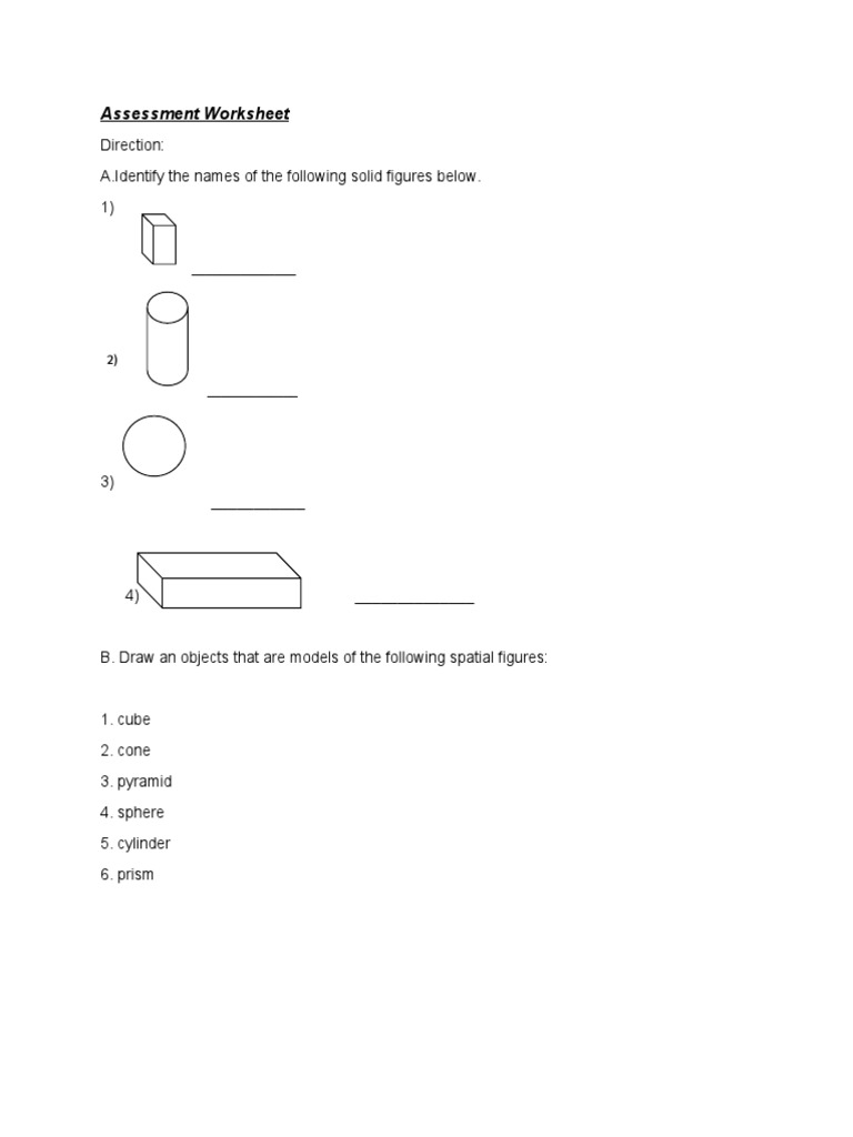Grade 6 EQAO Solid Figures Worksheet | PDF | Teaching Methods & Materials