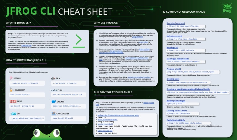 JFrog CLICheat Sheet | Download Free PDF | Command Line Interface ...