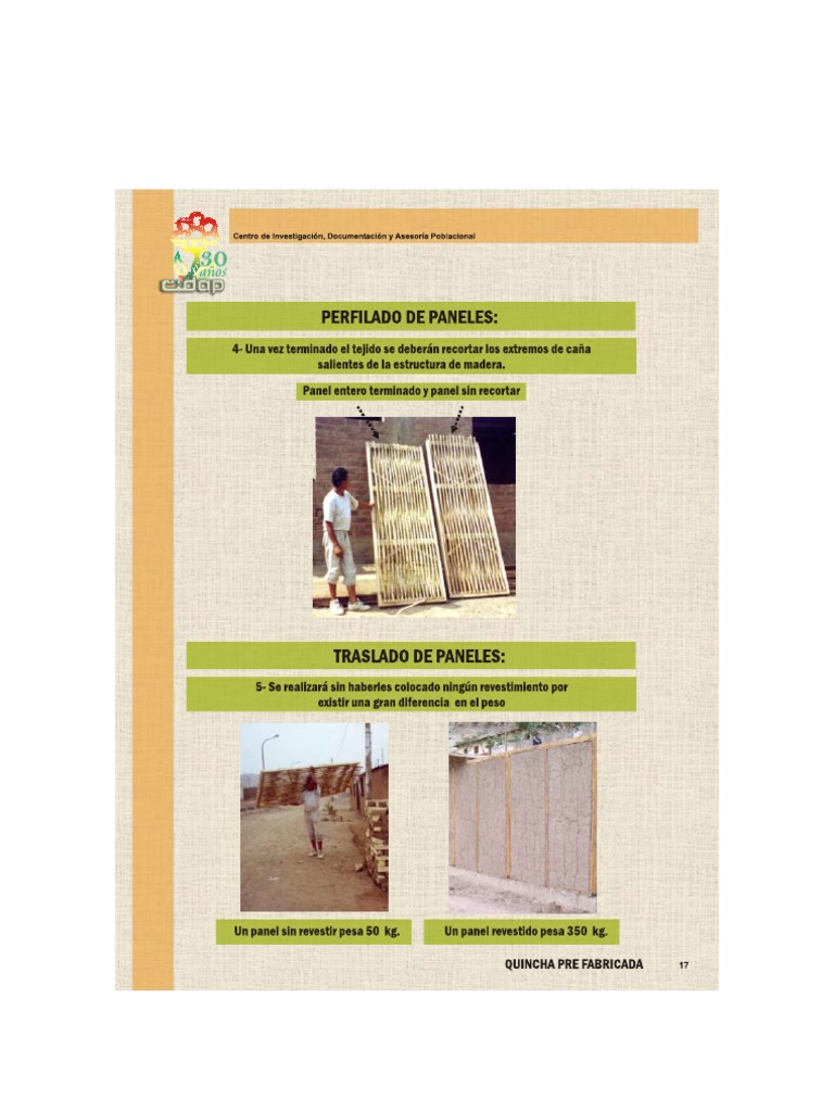 Manual de Quincha Pre-Fabricada para Maestros de Obra: Elaboración de ...