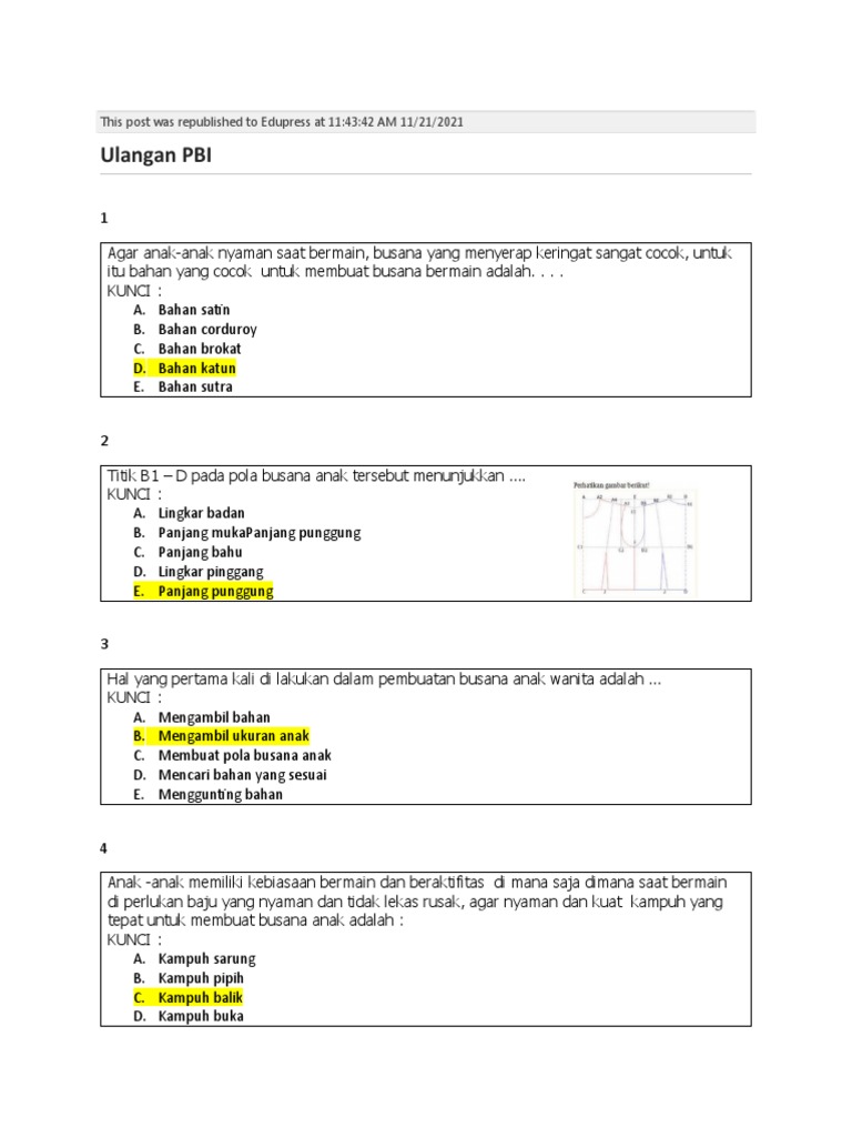 Soal Us Pbi | PDF | Seni