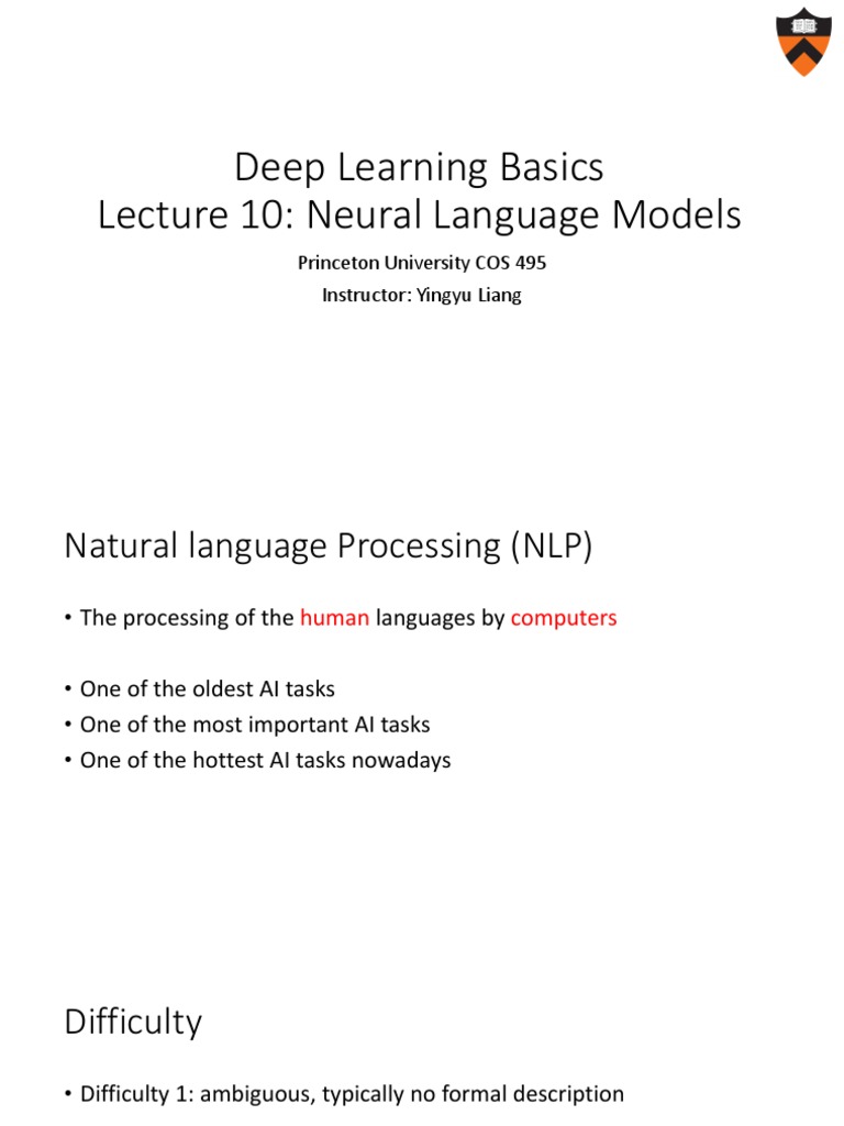 Deep Learning Basics Lecture 10 Neural Language Models | PDF ... Deep Learning Basics Lecture 10 Neural Language Models | PDF ...