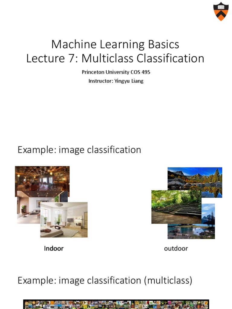 Machine Learning Basics Lecture 7 Multiclass Classification | PDF ...