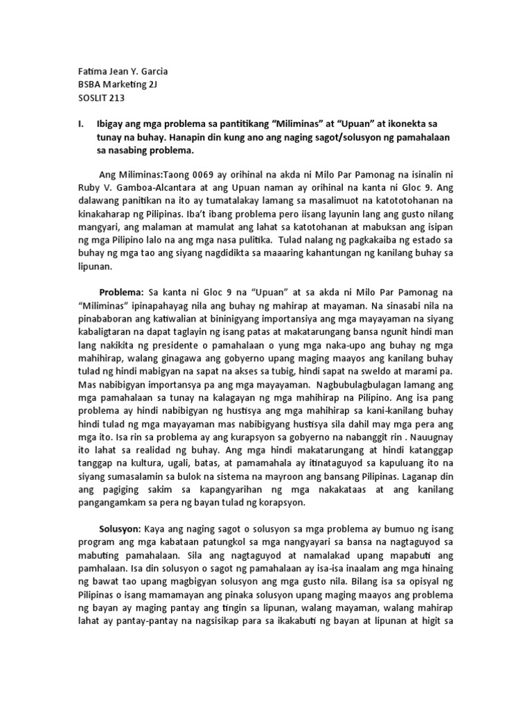 Miliminas at Upuan | PDF