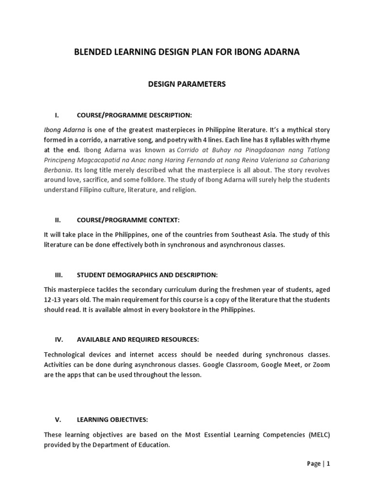 Blended Learning Design Plan (FILIPINO 7) | Download Free PDF | Education Theory | Behavior ...
