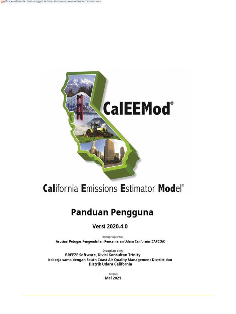 CalEEmod User Guide - En.id | PDF