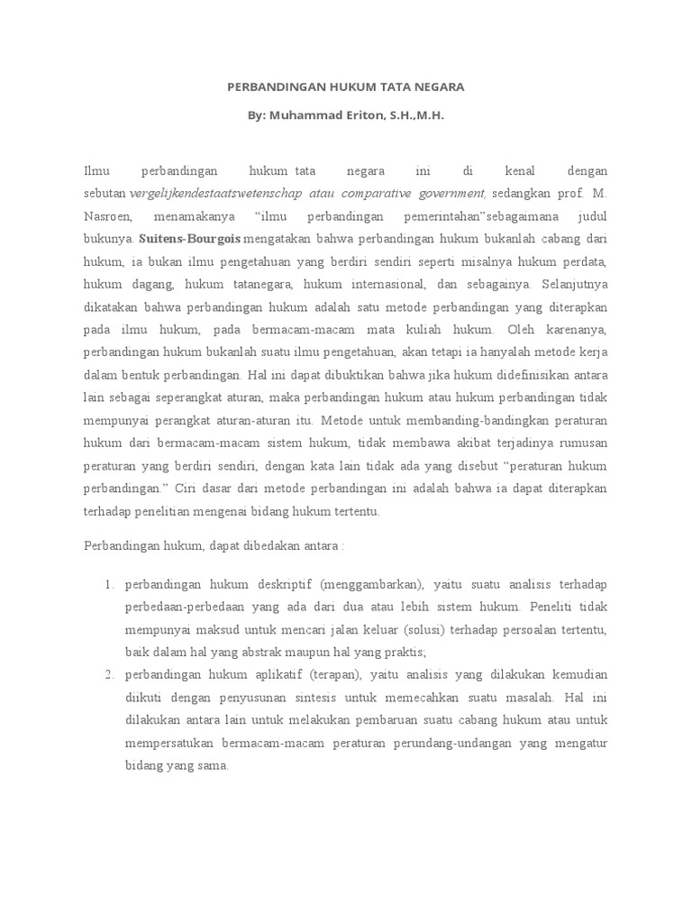 Perbandingan Hukum Tata Negara | PDF