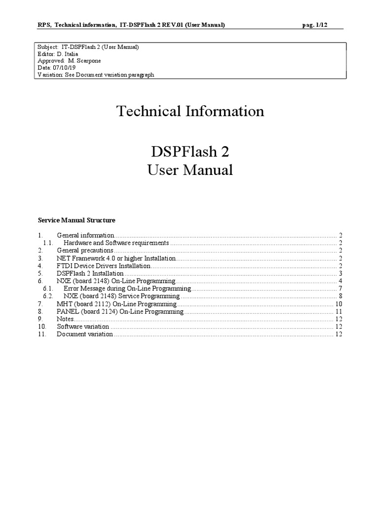 IT-DSPFlash 2 REV.01 (User Manual) - (Itda 071019 Scma) | PDF | Installation (Computer Programs ...