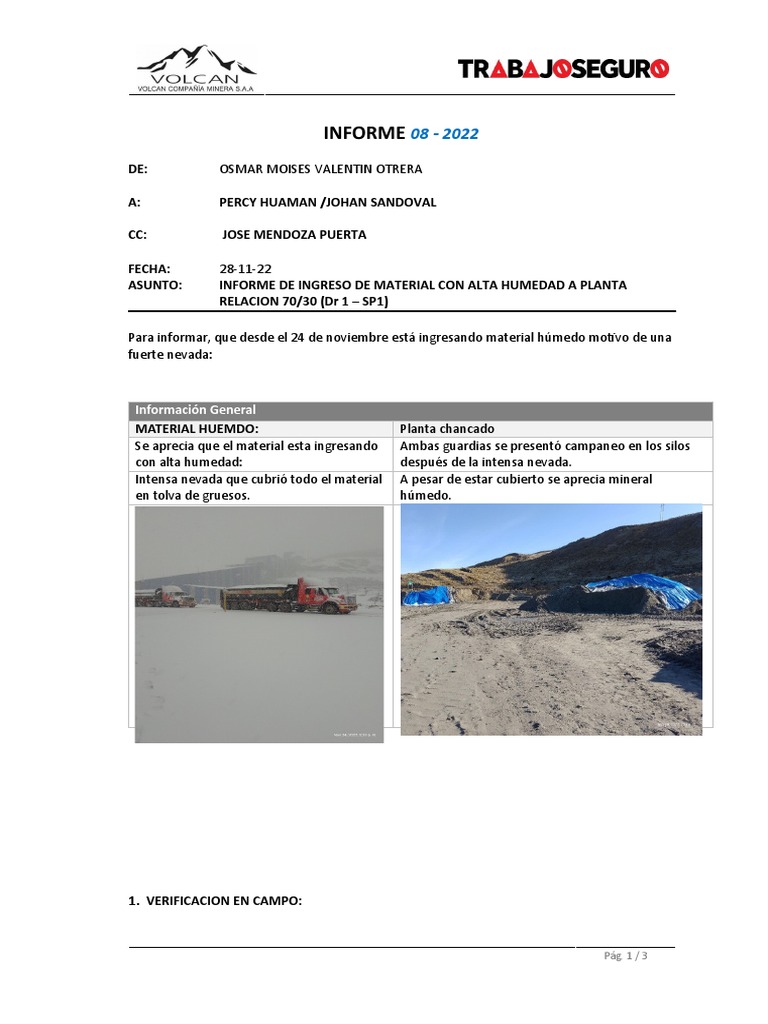 Inform Material Con Alta Humedad. | PDF