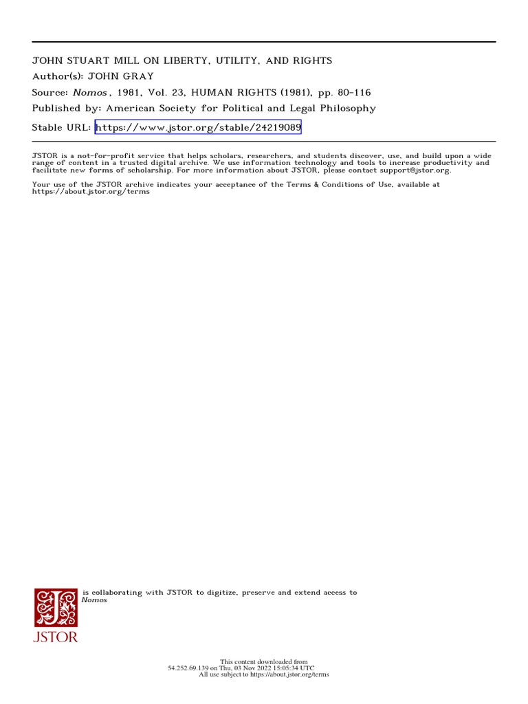 Harm Principle 1 | PDF | Utilitarianism | John Stuart Mill