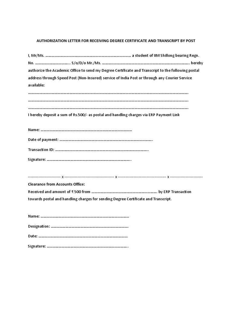 Authorization Letter | PDF
