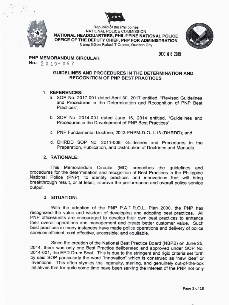 Guidelines and Procedures in The Determination and Recognition of PNP ... Guidelines and Procedures in The Determination and Recognition of PNP ...