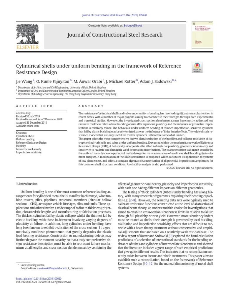 Journal of Constructional Steel Research | PDF | Buckling | Bending