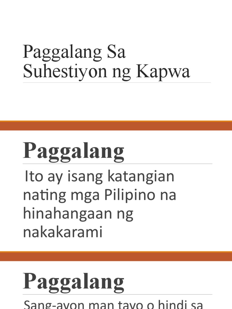 Paggalang Sa Suhestiyon NG Kapwa | PDF