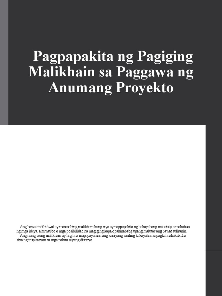 Pagiging Malikhain | PDF