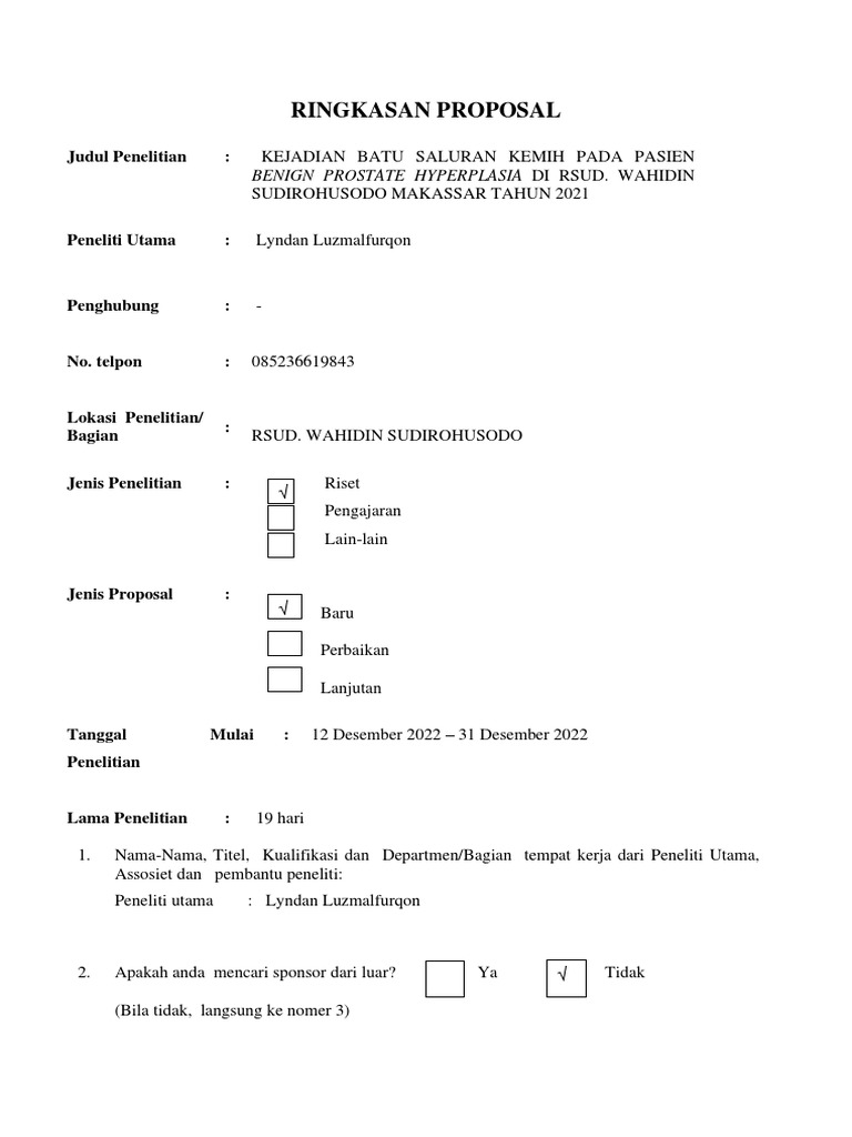 Ringkasan Proposal | PDF