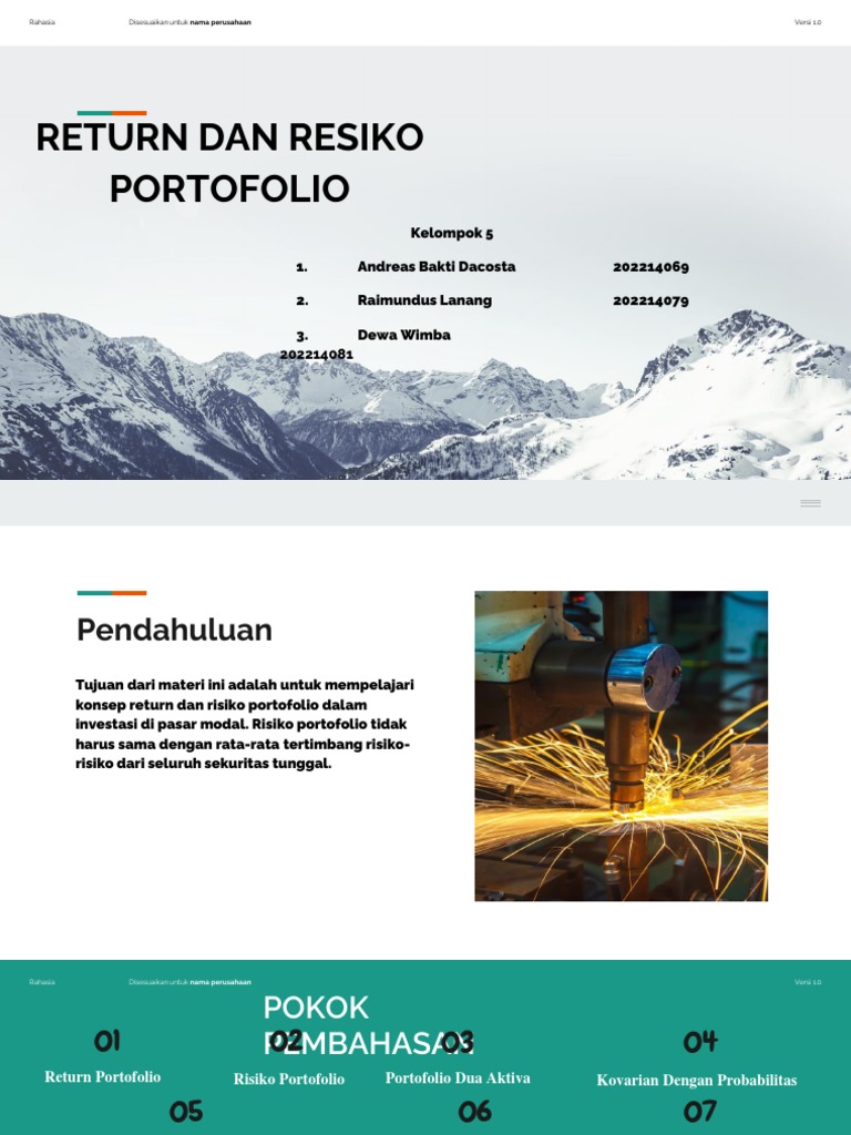 Return dan Risiko Portofolio Investasi | PDF | Pengelolaan Keuangan & Uang