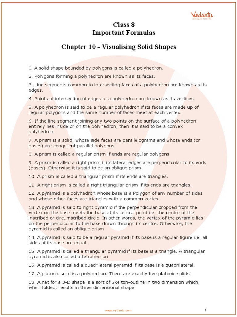 Class 8 Maths Formula Chapter 10 PDF | PDF | Teaching Methods & Materials