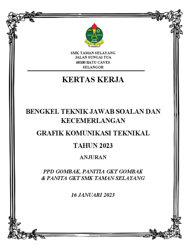 KERTAS KERJA Bengkel Teknik Jawab Soalan GKT 2022 | PDF