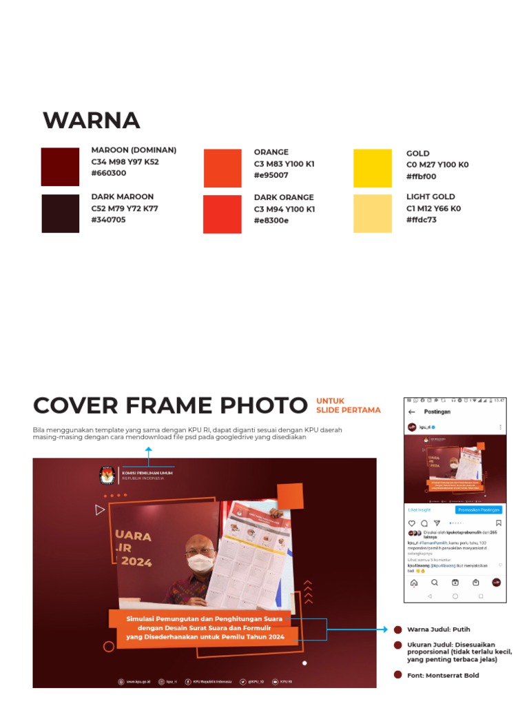 Template Warna Dan Font Medsos Kpu | PDF