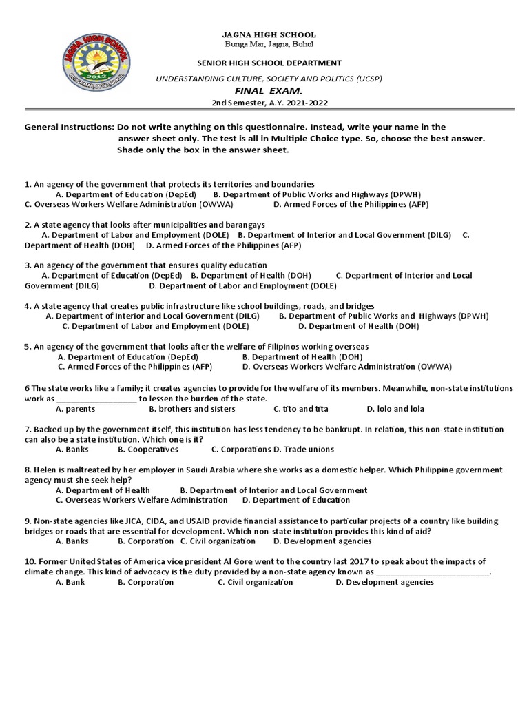 Ucsp Final Exam | Download Free PDF | Polytheism | Monotheism