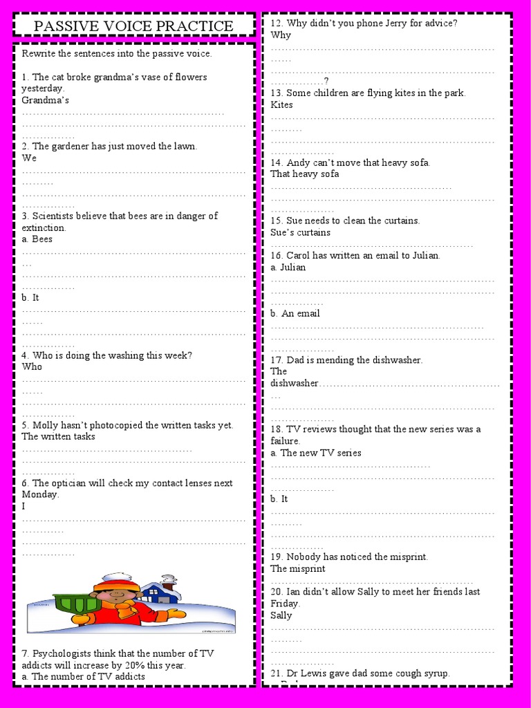 Passive Voice Practice Rephrasing - 85449 | PDF