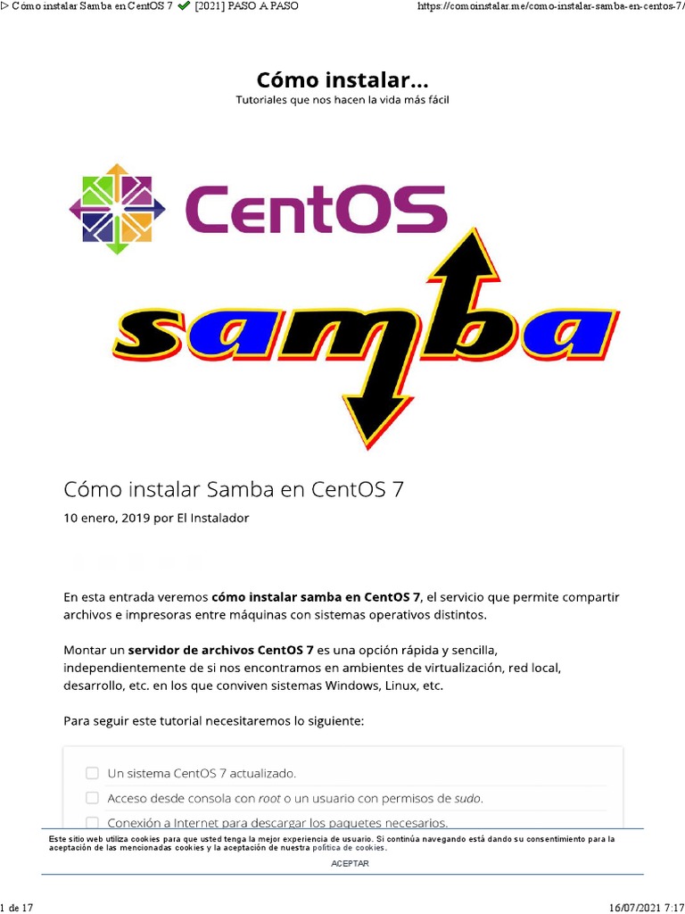 Samba en Centos | PDF | Cookie HTTP | ciberespacio