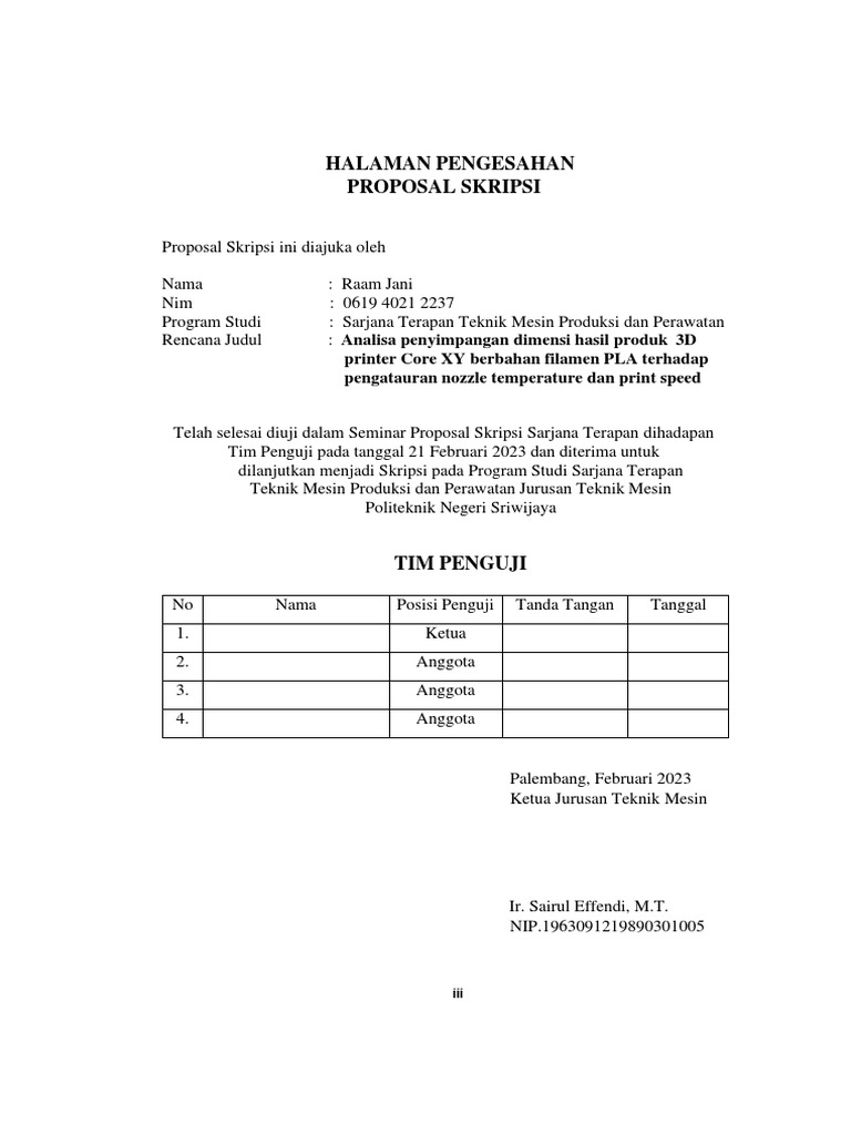 Halaman Pengesahan Raam | PDF