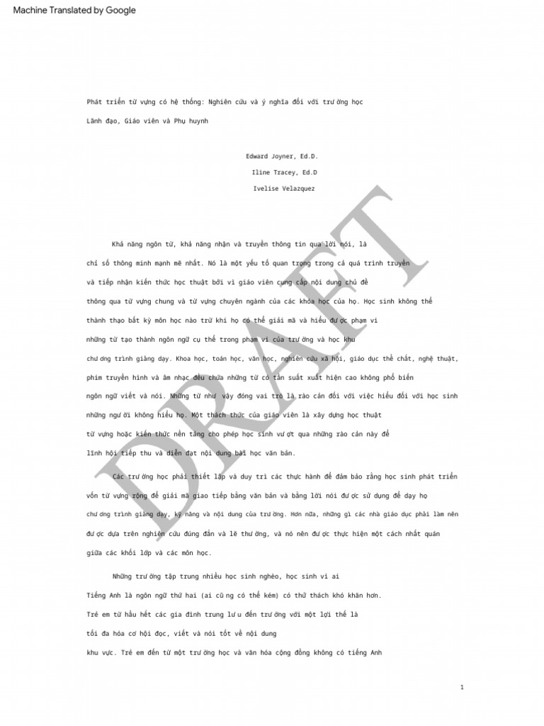 First Draft Vocabulary Development - Edited | PDF