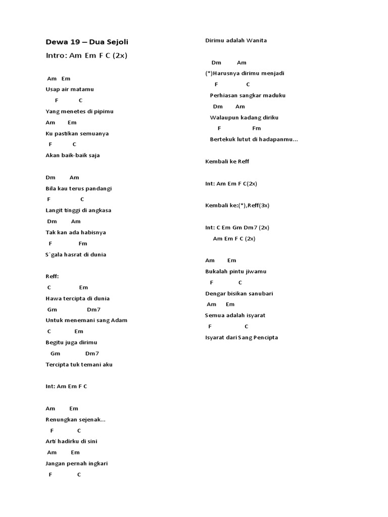Chord Dewa 19 | PDF
