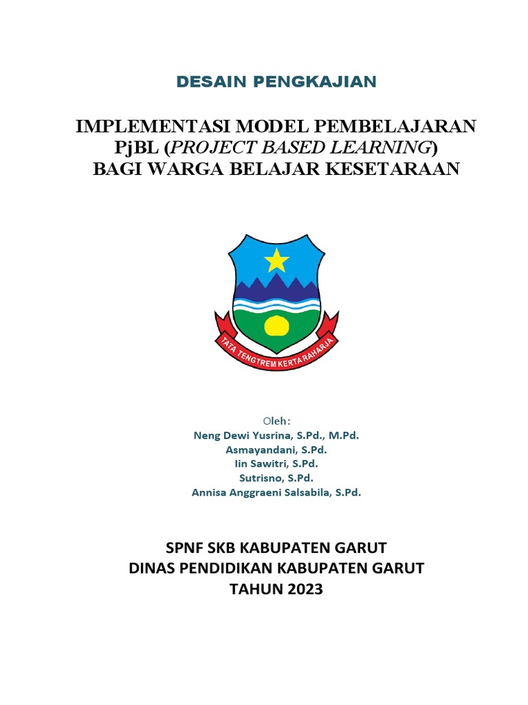 Desain Pengkajian Implementasi PJBL | PDF