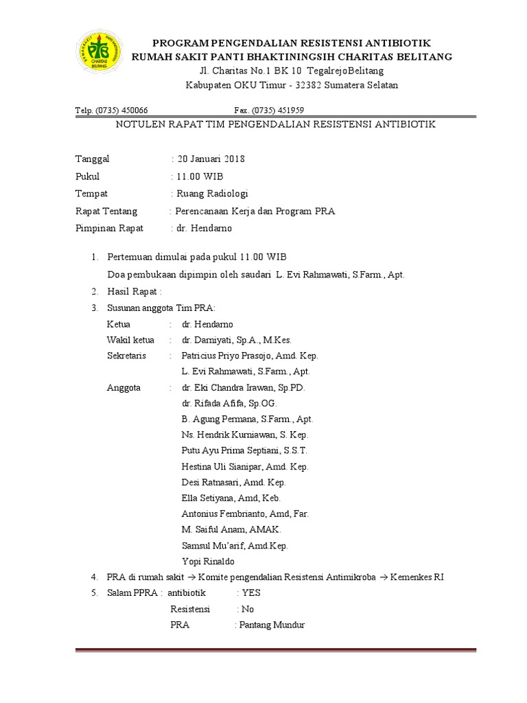 Notulen RAPAT Pra | PDF