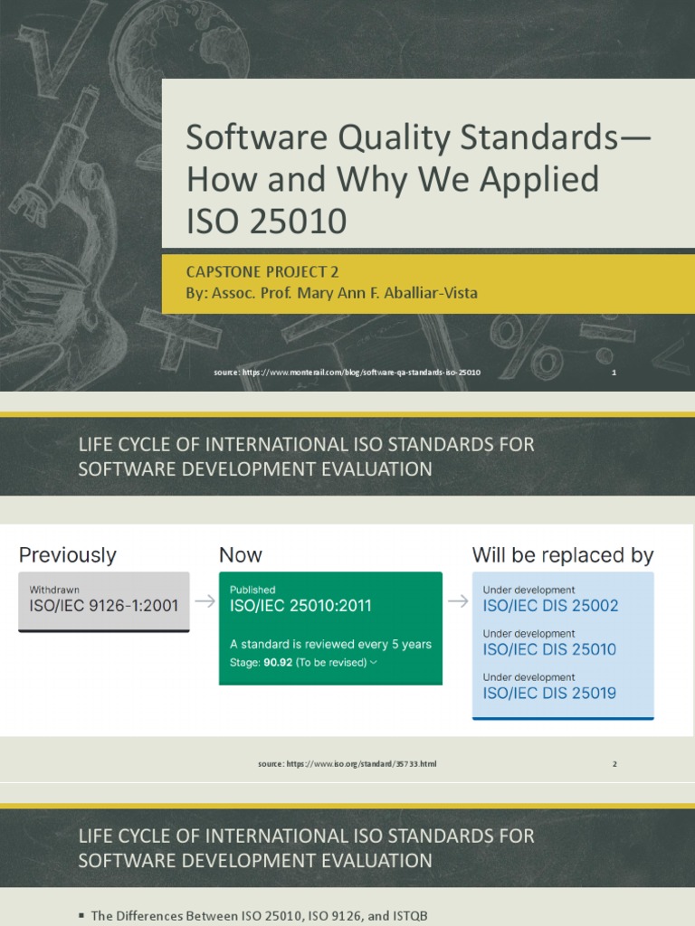 Software Quality Standards - ISO25010 - CAPSTONE PROJECT 2 | PDF | Software Quality | Quality ...