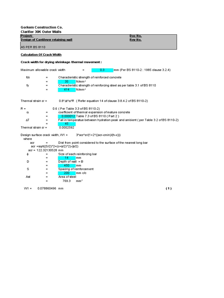 Crack Width Bs 8110 by Civilaxcom | PDF | Fracture | Young's Modulus