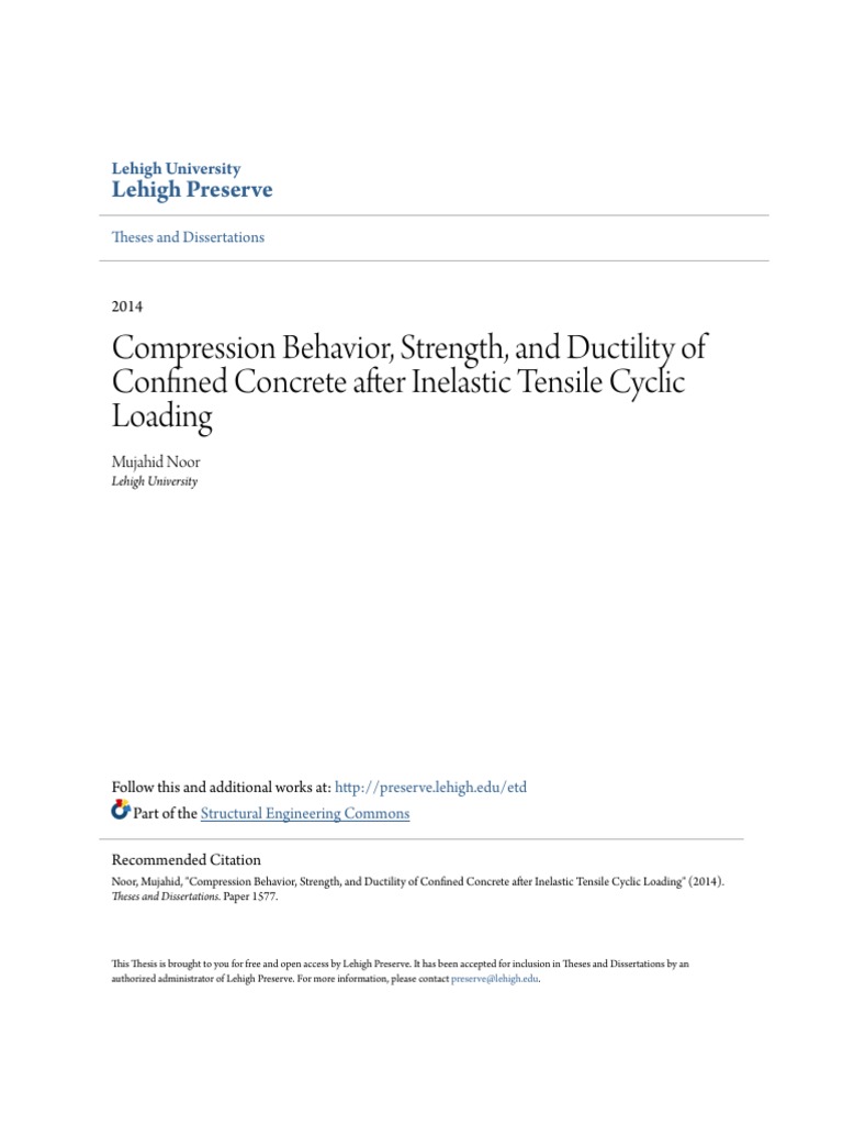 Concrete Behavior Post-Cyclic Loading | PDF | Strength Of Materials ...