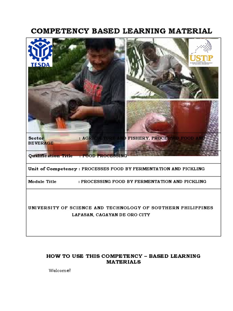 4 - Competency Based Learning Material | PDF | Pickling | Vegetables
