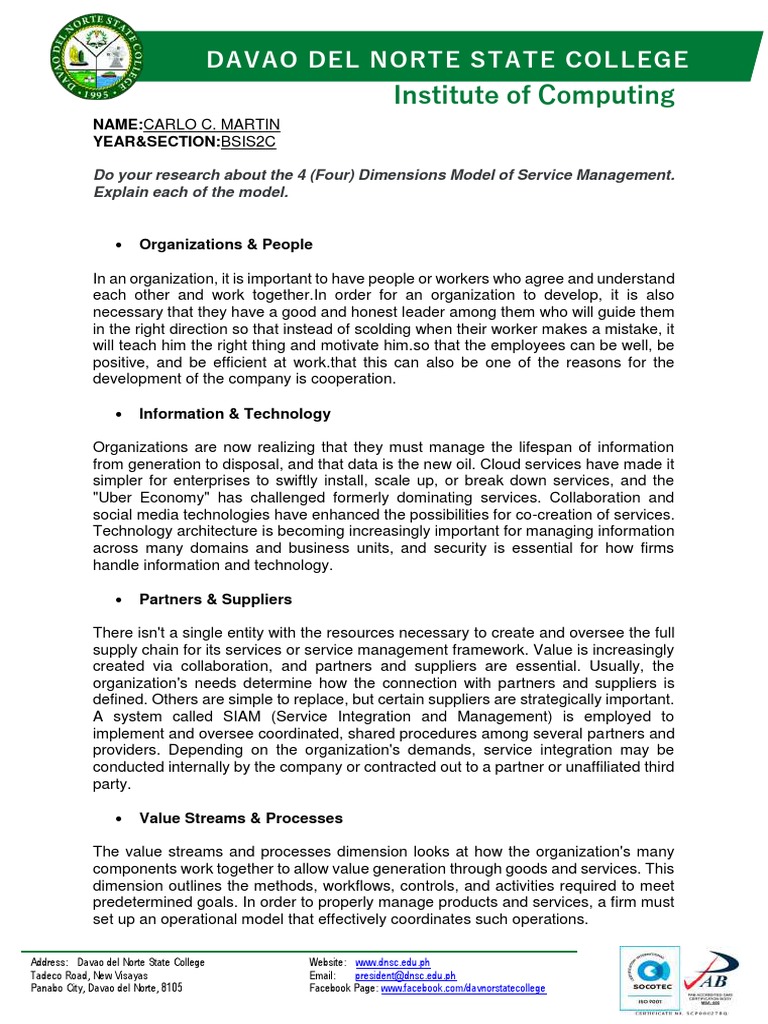 4 Dimensions Model Explained | PDF | Supply Chain | Information