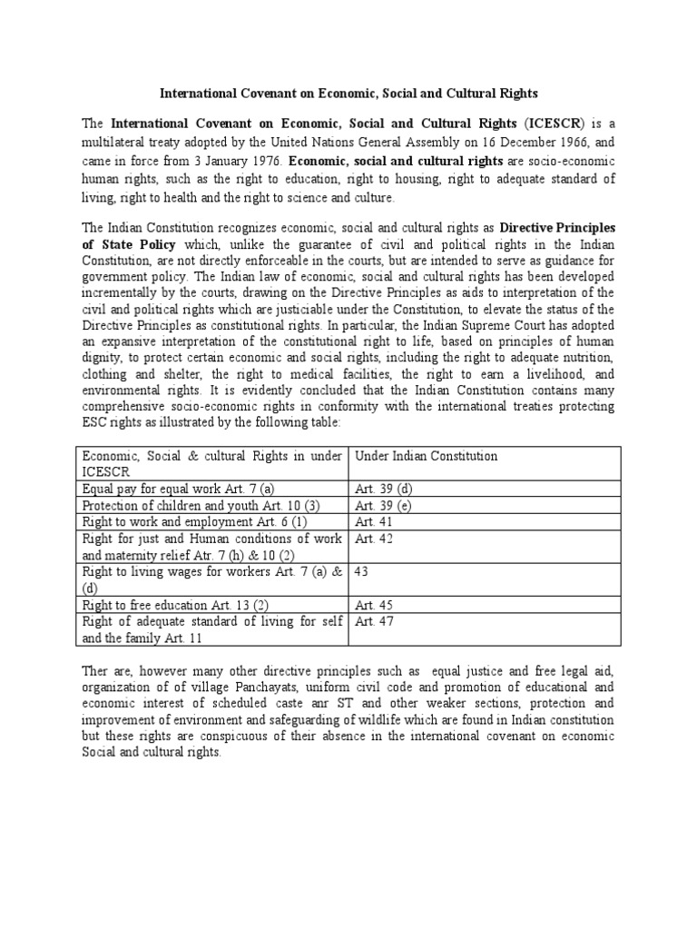 Covenant On Economic, Social & Cultural Rights | PDF | Libertarian ...