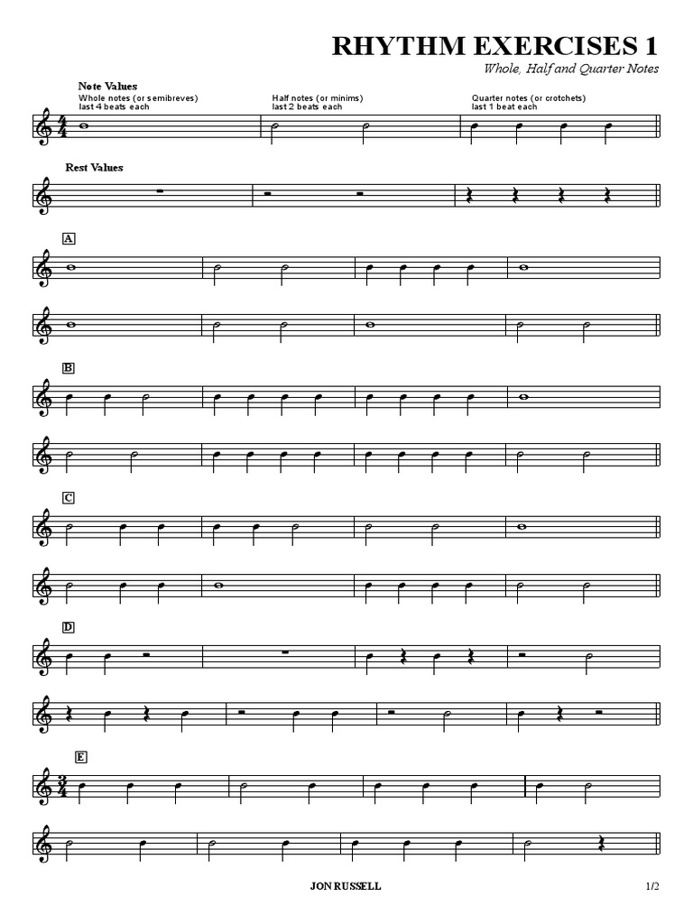 Rhythm Exercises 1 PDF | PDF