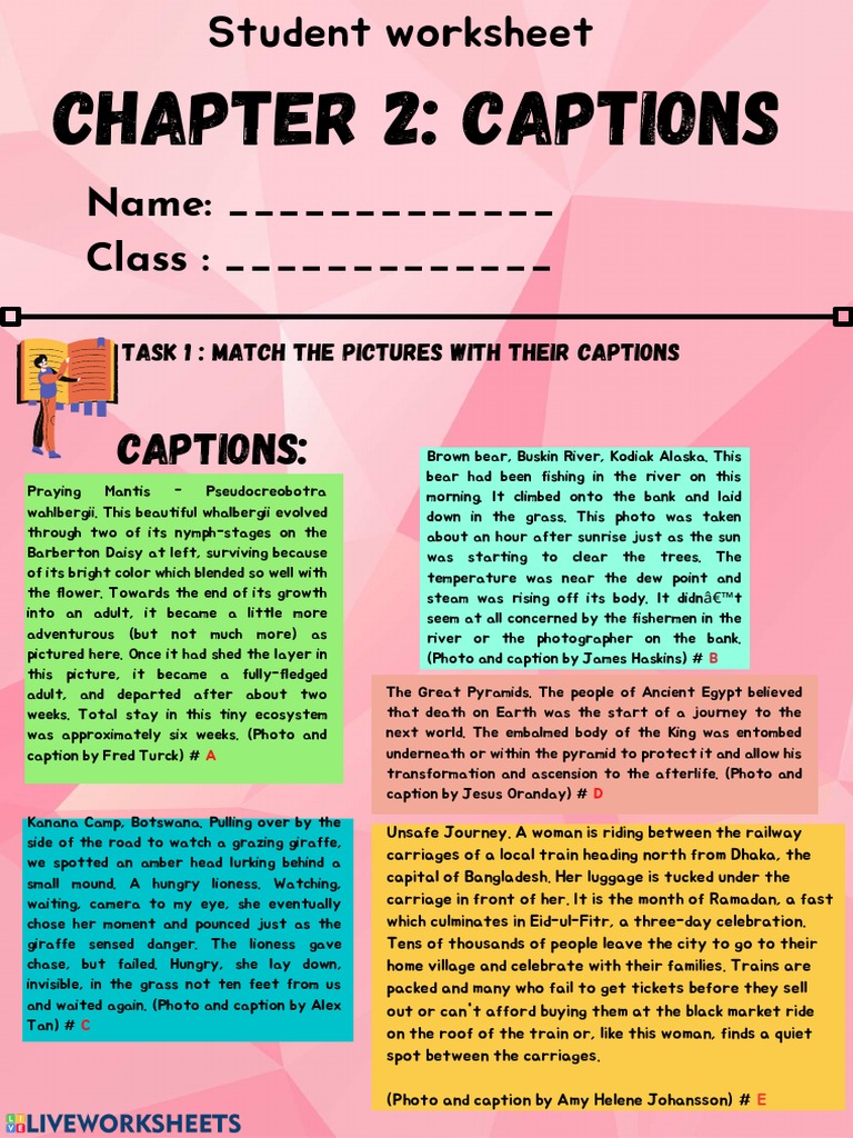 Caption Worksheet PDF | PDF | Tibet