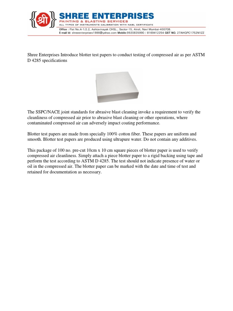 Blotter Test Paper | PDF