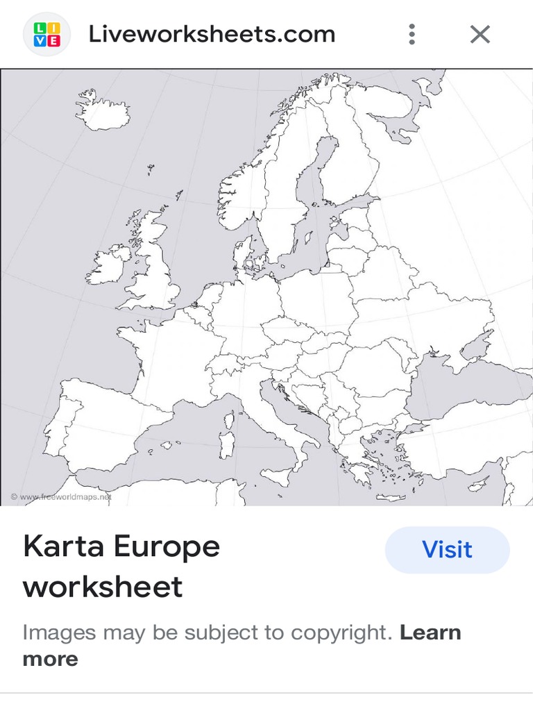 Slijepa Karta Europe - Google Search PDF | PDF
