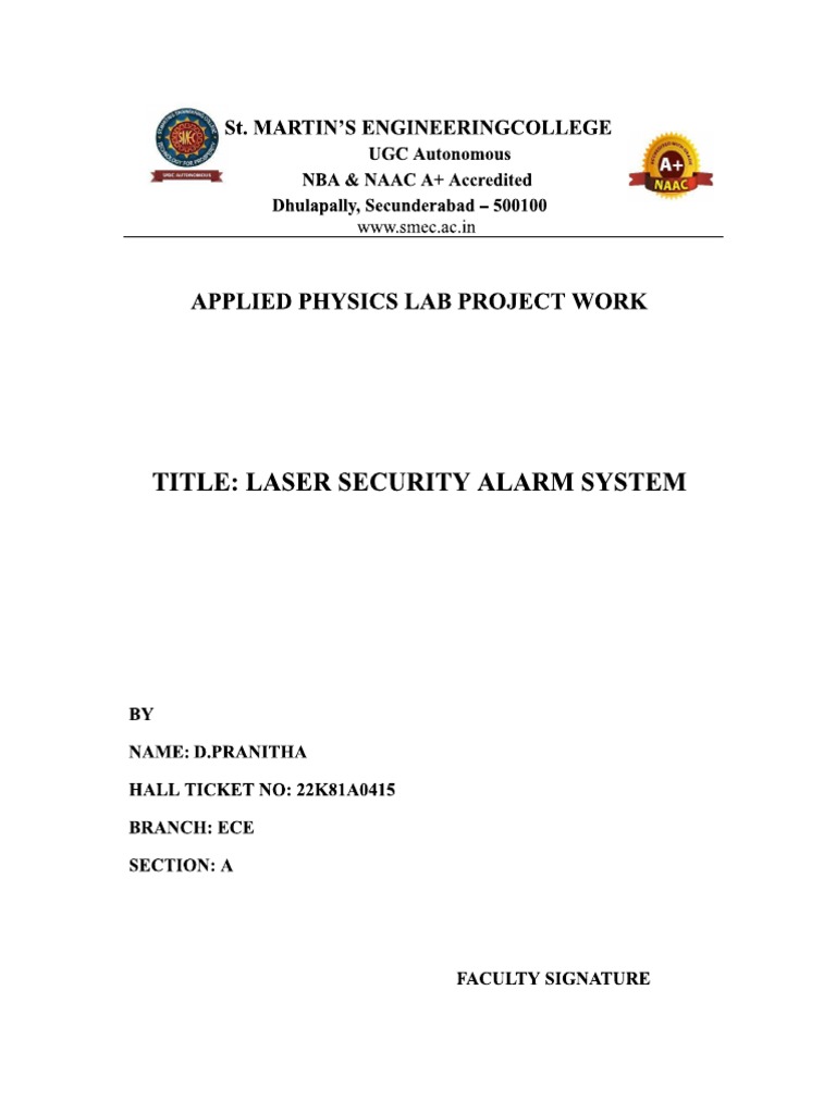 Laser Security Alarm System | PDF