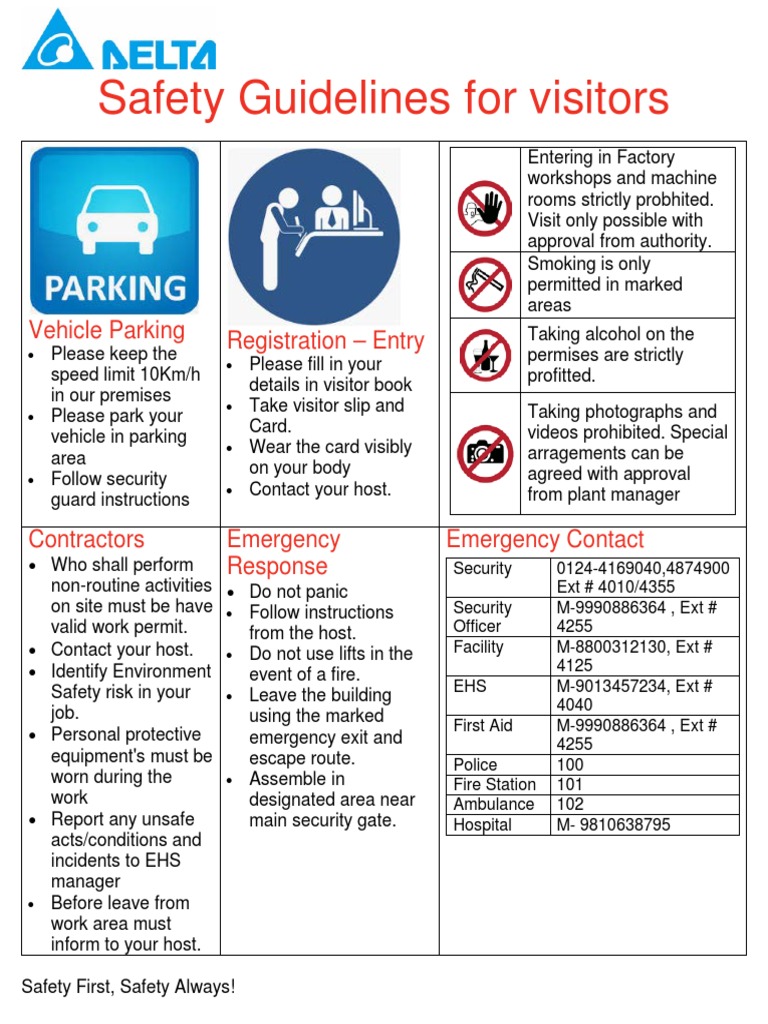 Visitor Safety Guidelines | PDF | Safety | Public Safety