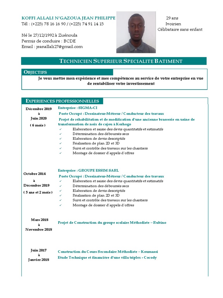 CV Koffi Allali - New - Ref 2021 PDF | PDF