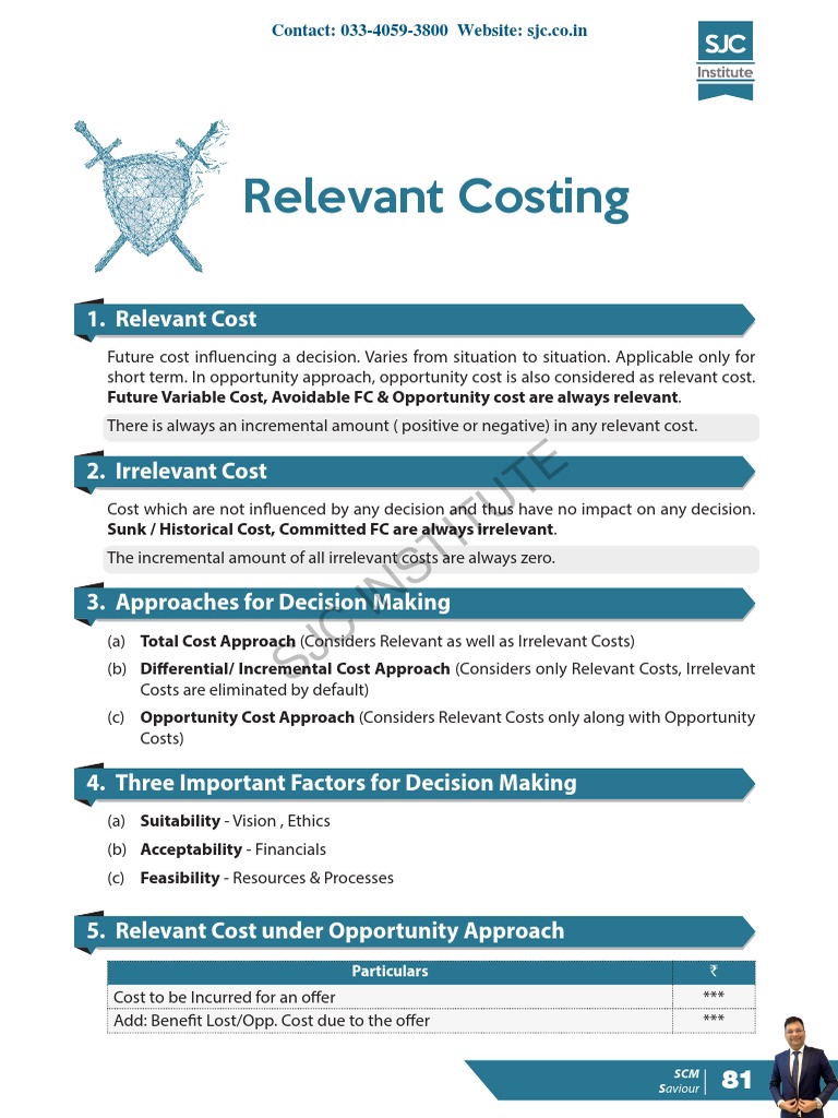 Relevant Costing Analysis | PDF | Opportunity Cost | Cost